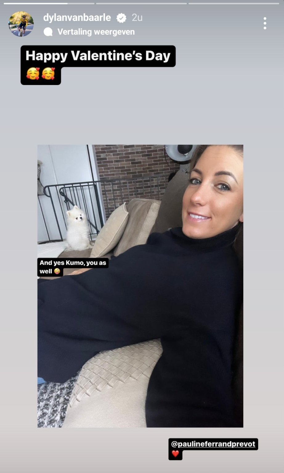 📸 Dylan van Baarle deelt foto met (voor sommigen) verrassende Valentijn ...